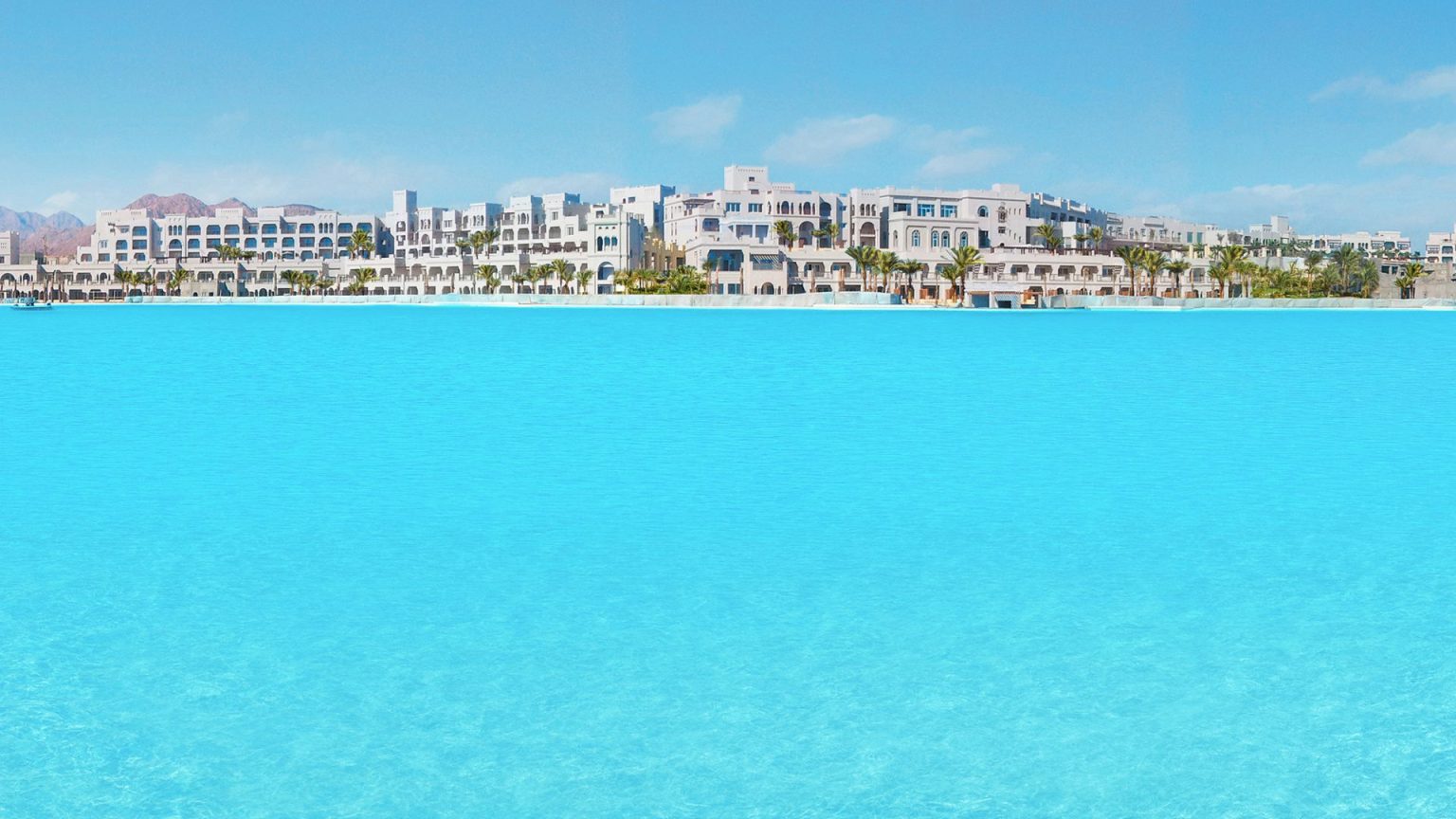 In the desert is the largest crystal clear lagoon on the planet ...